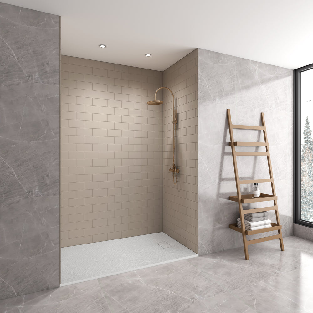 Small Subway Tile Shower Wall Panels Kit – Matte / Gloss Finish – Kostone